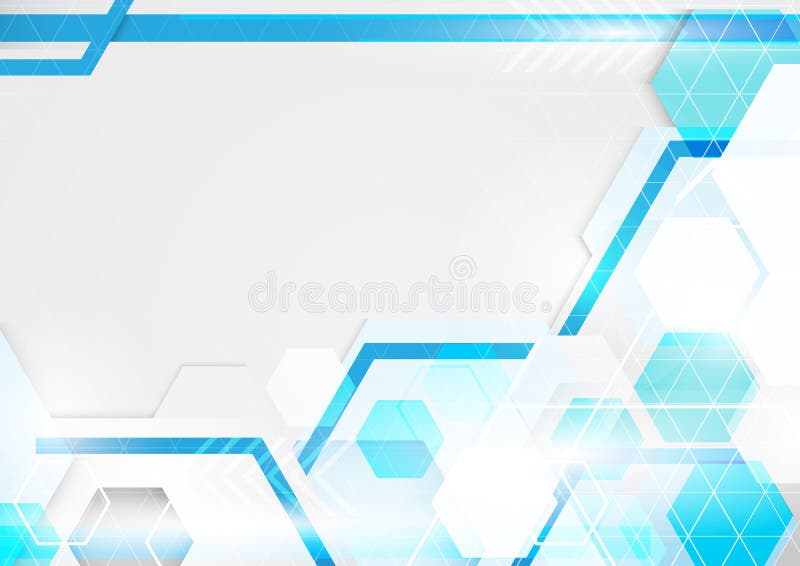 Abstract Technology Blue and White Background. Modern Geometric Stock Vector - Illustration of ...