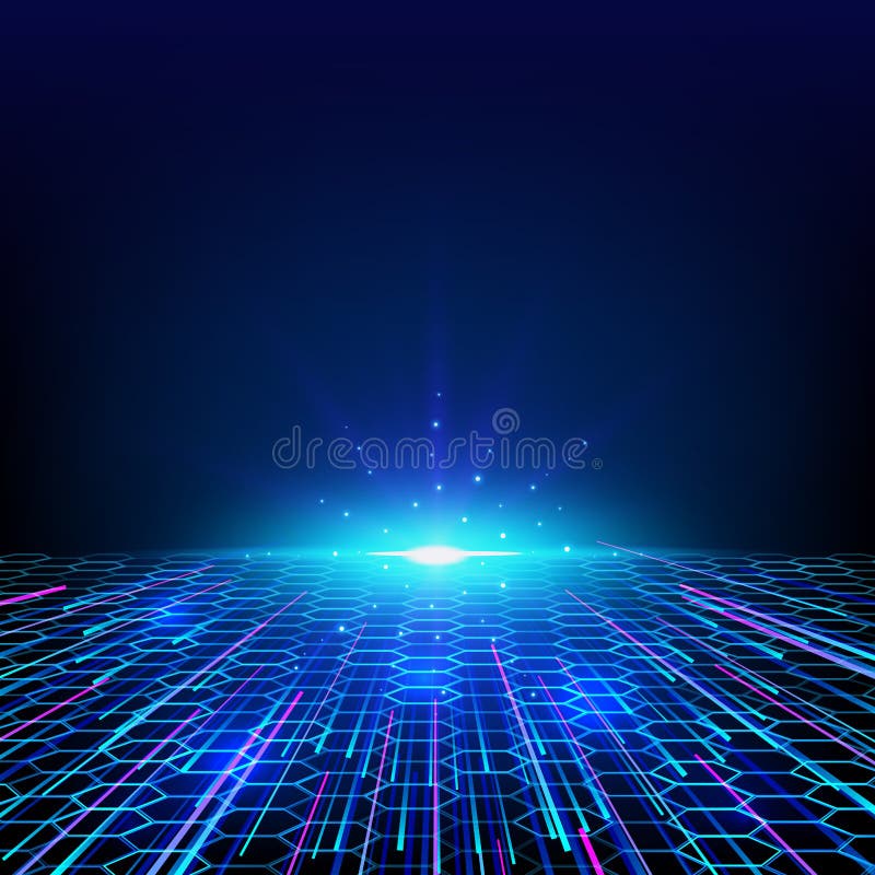 Abstract Technology Blue Wire Network Futuristic Wireframe Data Stock ...