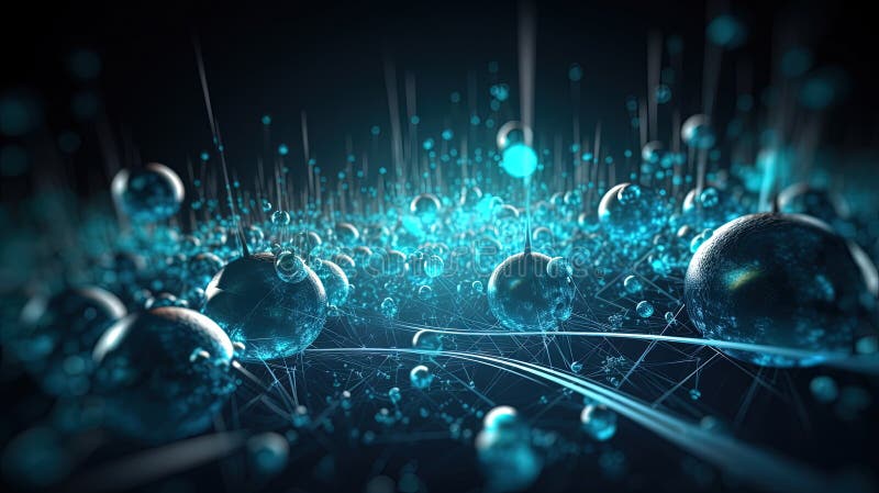 Abstract Technology Burst with Glowing Wires and Particles in Motion ...