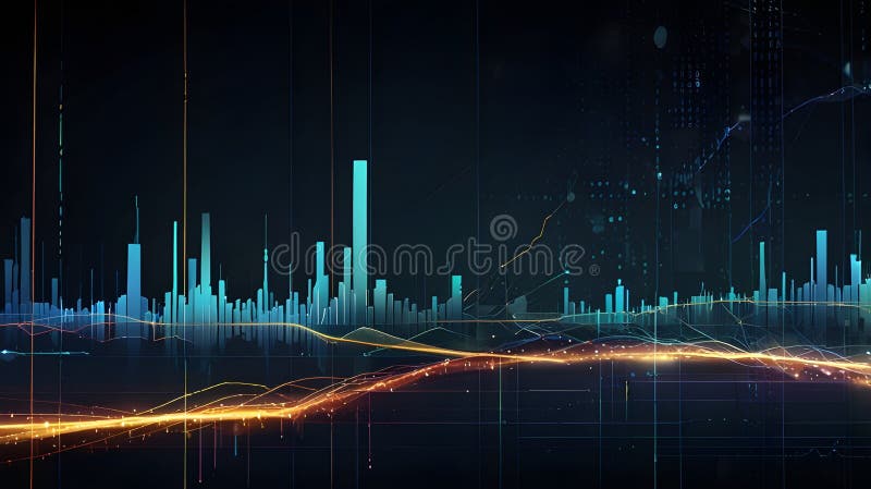 Abstract Technology Business Background with Digital Data Visualization ...