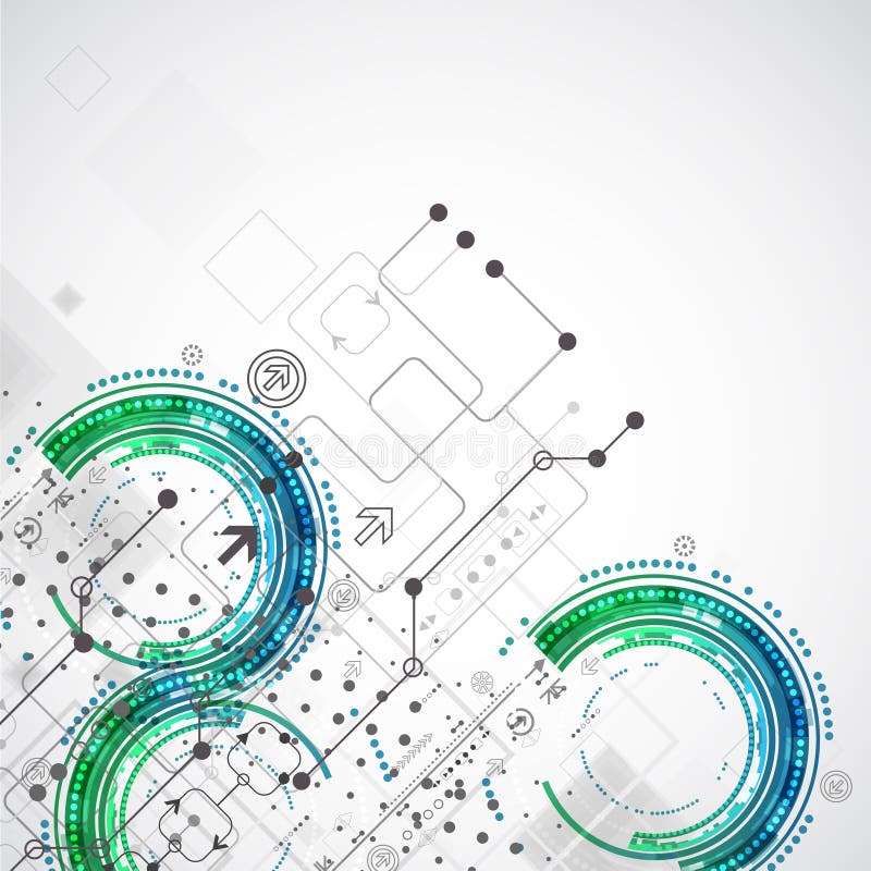 Vector Illustration Hi-tech Digital Technology Engineering. Integration ...