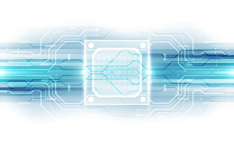 Technology Processor on Circuit Board Vector Background Stock Vector ...