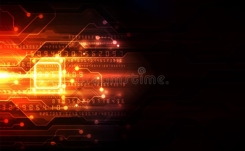 Technology Processor on Circuit Board Vector Background Stock Vector ...