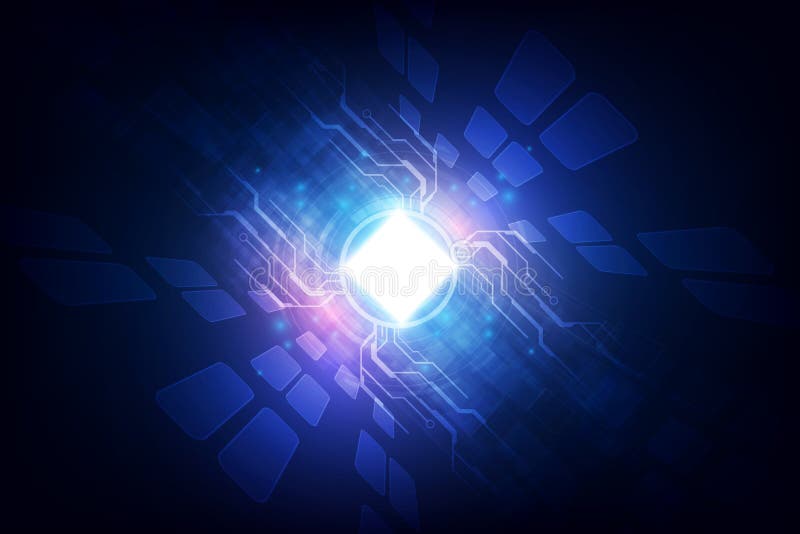 Blue Abstract Hi Speed Internet Technology Background Illustration. Eye ...