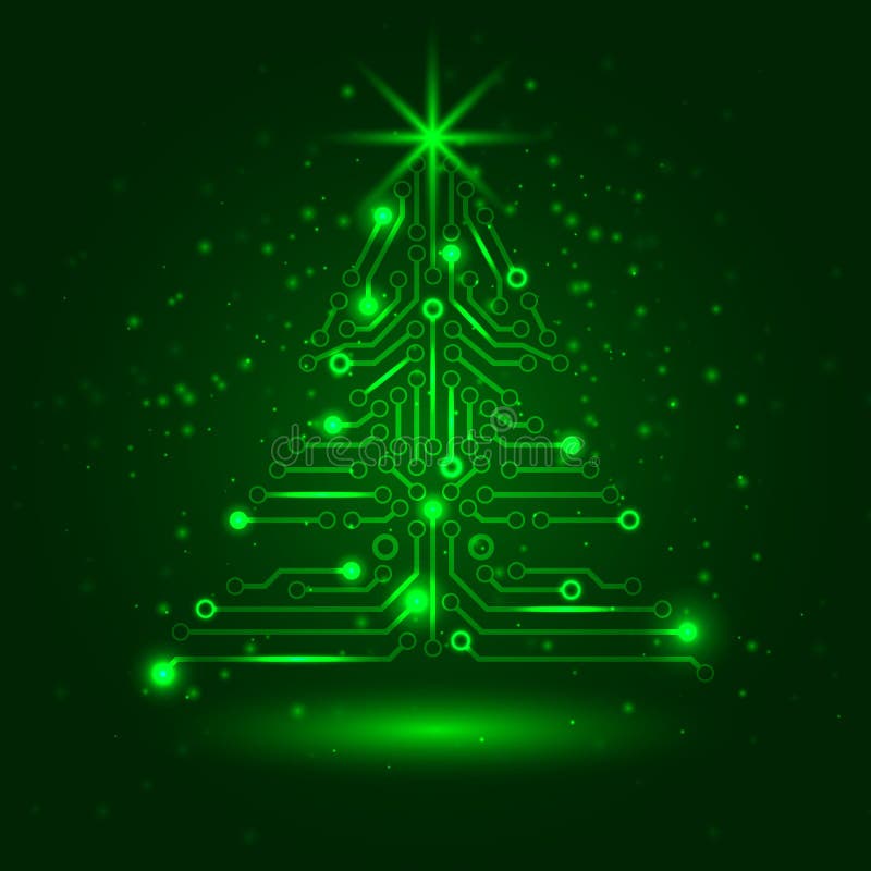 Vector Electronic Christmas Tree Stock Vector - Illustration of ...