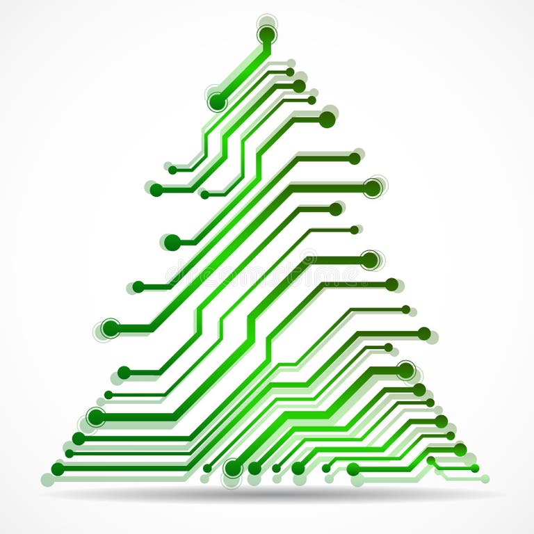Abstract Technology Christmas Tree Stock Vector - Illustration of ...