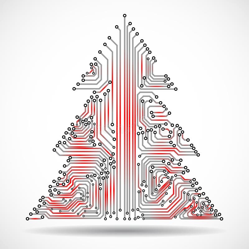 Abstract Technology Christmas Tree, Circuit Board Stock Vector ...