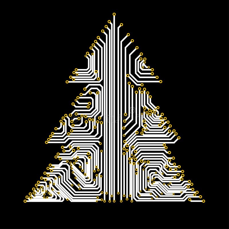Abstract Technology Christmas Tree, Circuit Board. Vector Stock Vector ...
