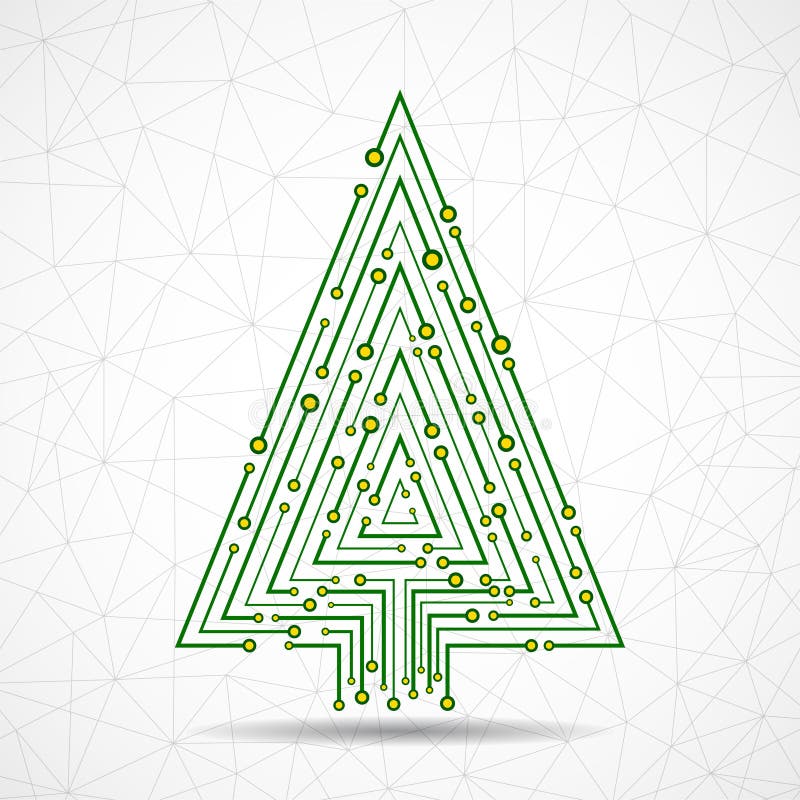 Abstract Technology Christmas Tree Made from Circuit Board Stock Vector ...