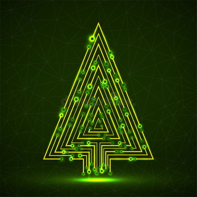 Abstract Technology Christmas Tree Made from Circuit Board Stock Vector ...