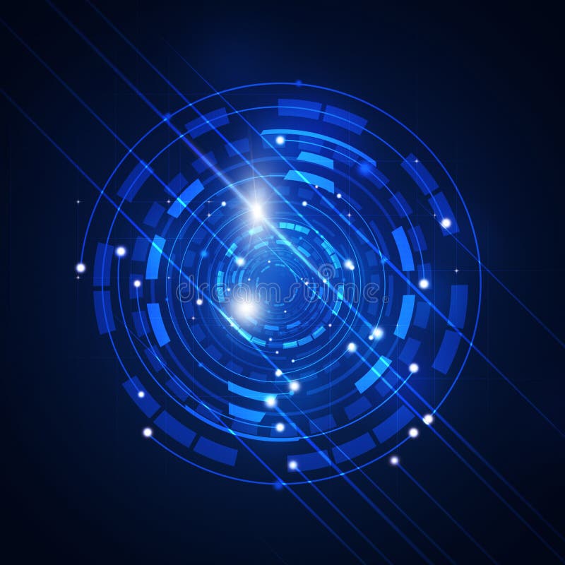 Abstract Technology Circle Blue Background Stock Illustration ...