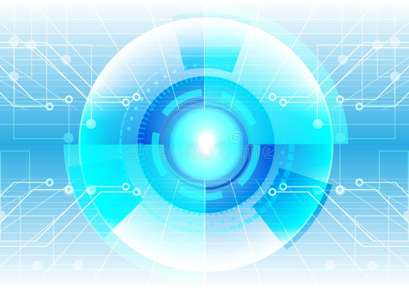 Abstract Technology Circle with Circuit Background Stock Vector ...