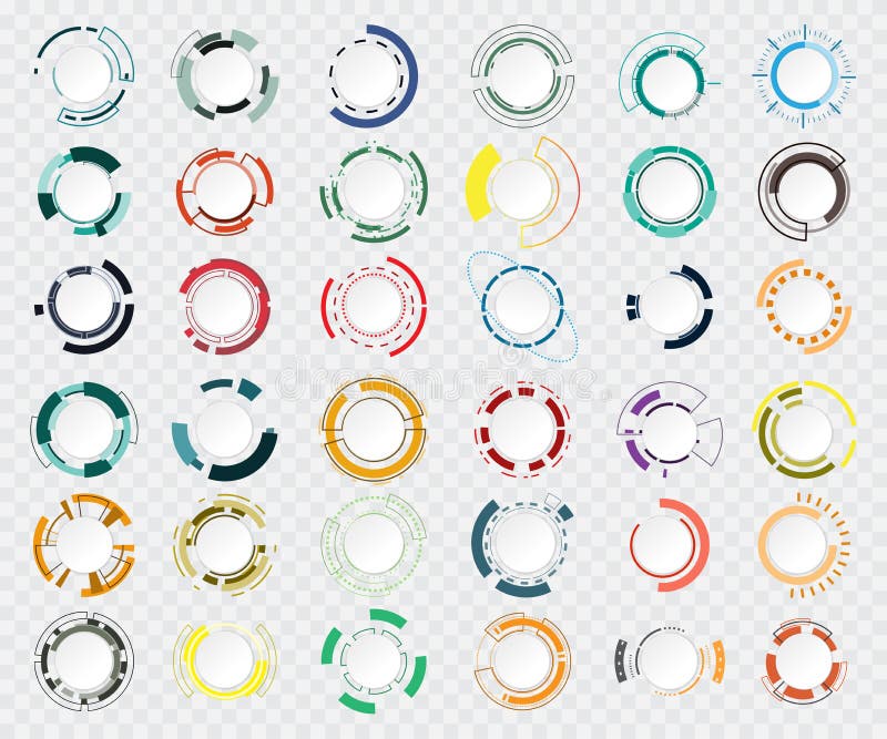 Abstract Technology Circle Grey White and Colorful Communication Stock ...