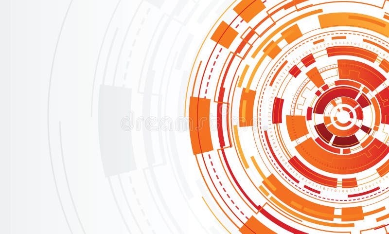 Abstract Tech Background in Orange Color Stock Vector - Illustration of ...