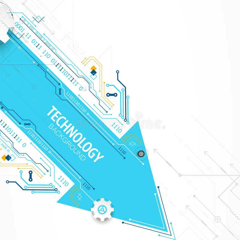 Abstract Technology Circuit Board. Communication Concept. Arrow Theme ...
