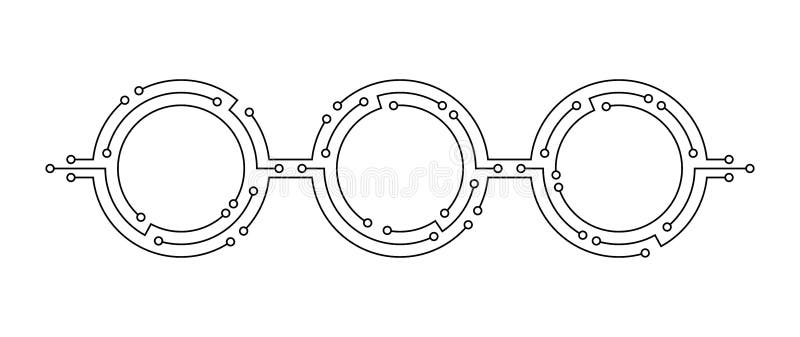 Set of Technology Round Frame Stock Vector - Illustration of computing ...