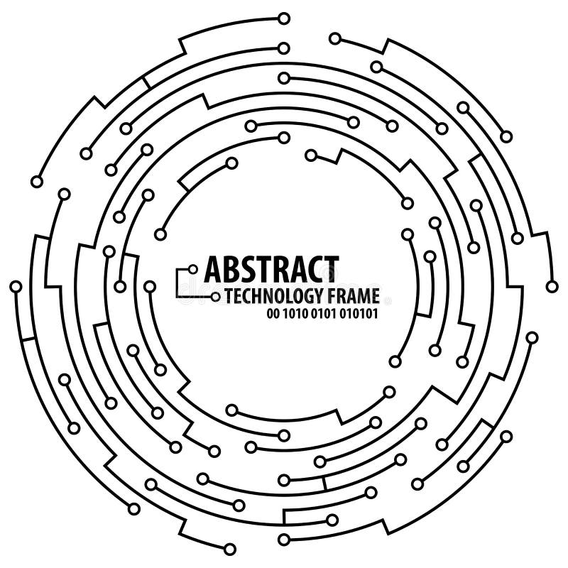 Abstract Technology Round Frame Stock Vector - Illustration of ...