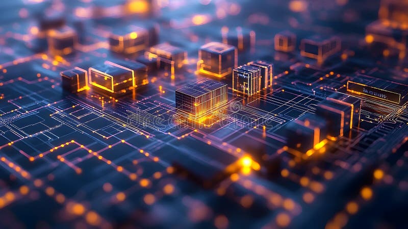 Abstract Technology Circuitry Image Stock Illustration - Illustration ...