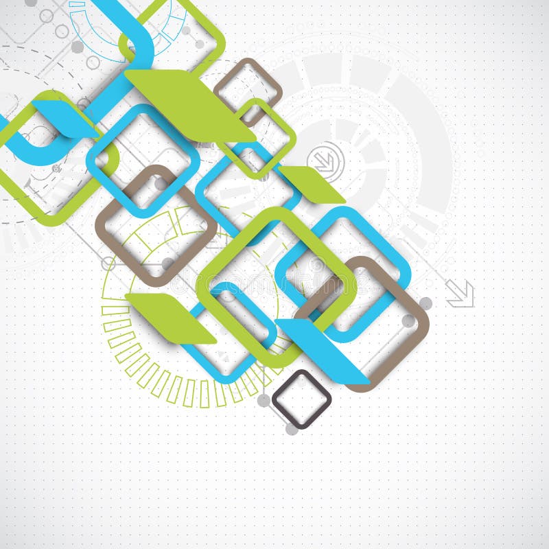 Abstract Technology Color Square Background Stock Vector - Illustration ...