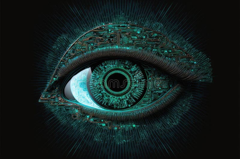 Abstract Technology Computer Art in Eyesight from Circuit Board Ship ...