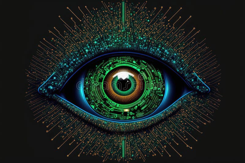 Abstract Technology Computer Art in Eyesight from Circuit Board Ship ...