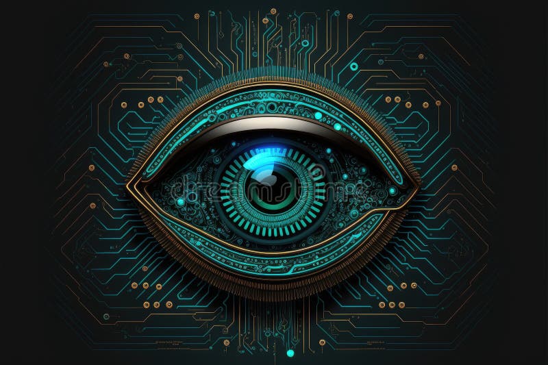 Abstract Technology Computer Art in Eyesight from Circuit Board Ship ...