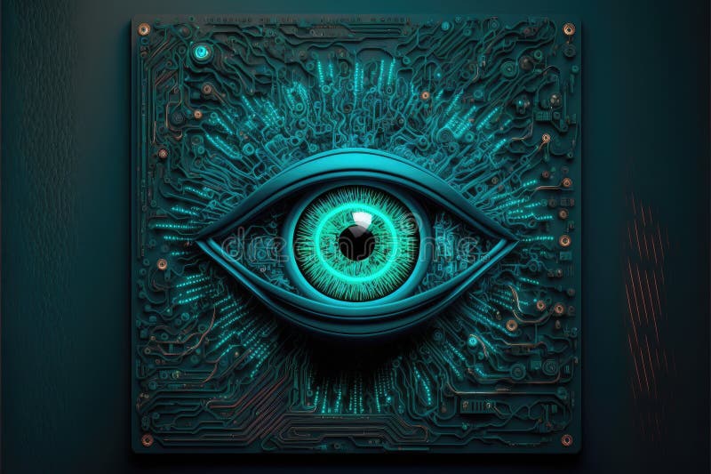 Abstract Technology Computer Art in Eyesight from Circuit Board Ship ...