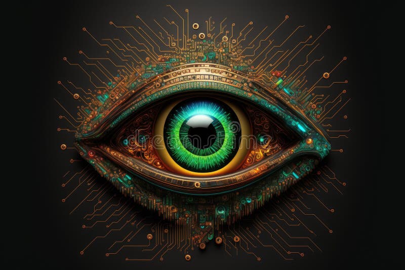 Abstract Technology Computer Art in Eyesight from Circuit Board Ship ...