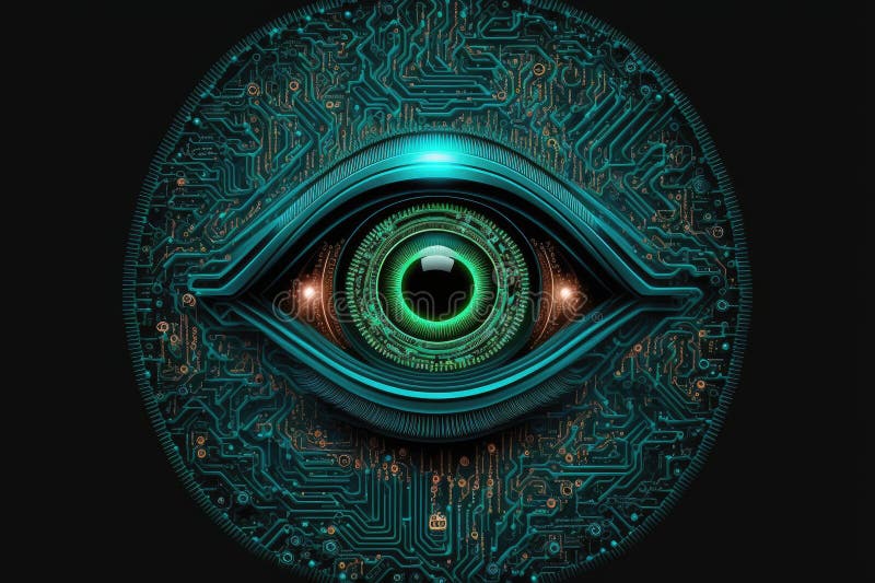 Abstract Technology Computer Art in Eyesight from Circuit Board Ship ...