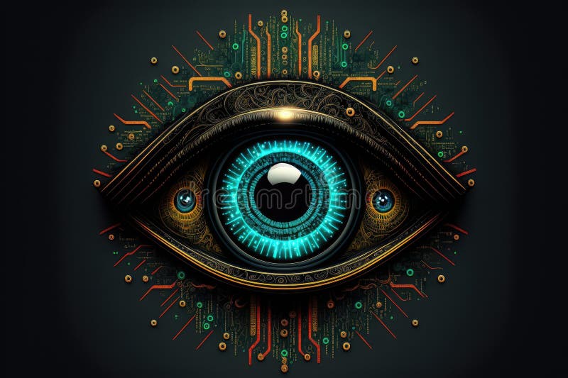 Abstract Technology Computer Art in Eyesight from Circuit Board Ship ...