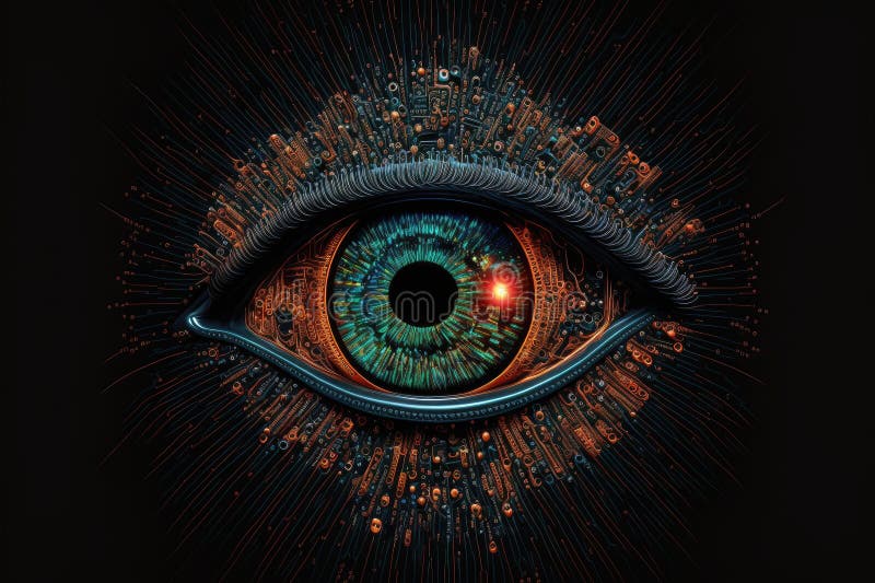 Abstract Technology Computer Art in Eyesight from Circuit Board Ship ...