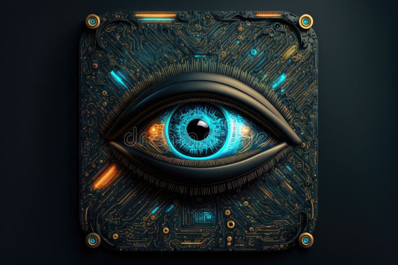 Abstract Technology Computer Art in Eyesight from Circuit Board Ship ...