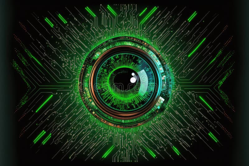 Abstract Technology Computer Art in Eyesight from Circuit Board Ship ...