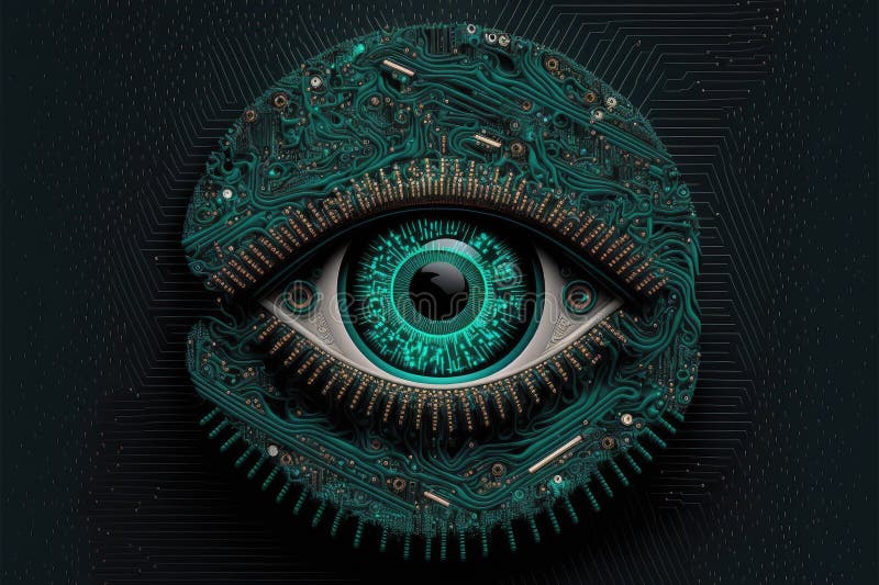 Abstract Technology Computer Art in Eyesight from Circuit Board Ship ...