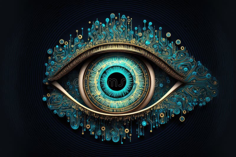 Abstract Technology Computer Art in Eyesight from Circuit Board Ship ...