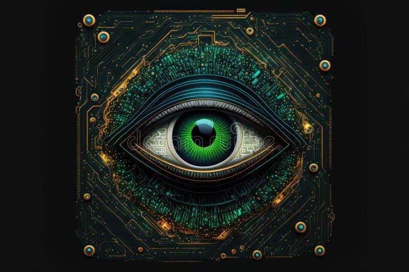 Abstract Technology Computer Art in Eyesight from Circuit Board Ship ...