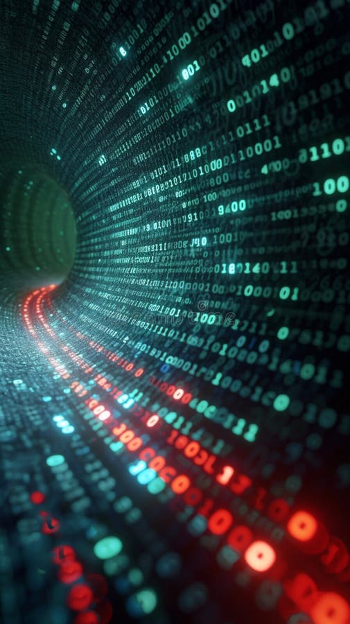 Abstract Technology Computer Virus Encryption With Digital Binary Data
