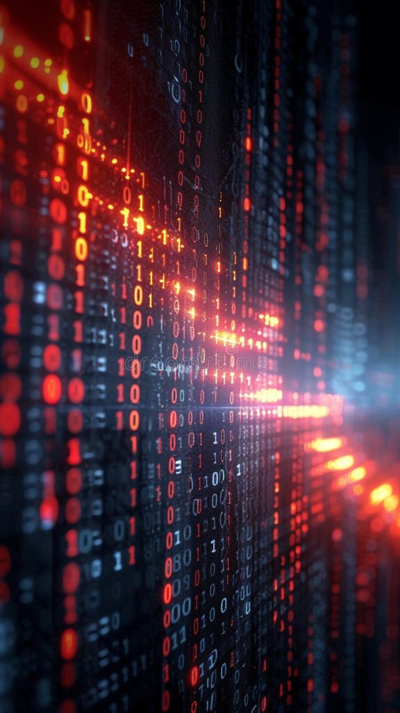 Abstract Technology Computer Virus Encryption with Digital Binary Data ...