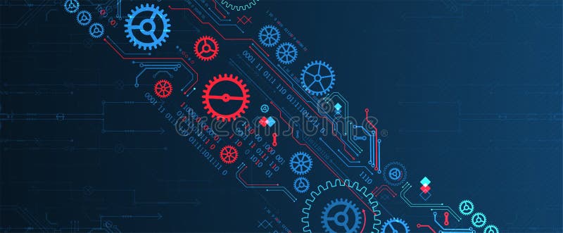 Abstract Technology Concept. Background with Various Cogwheels Stock ...
