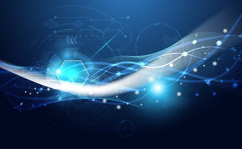 Abstract Technology Concept Circle Interface Wave Flow Science ...