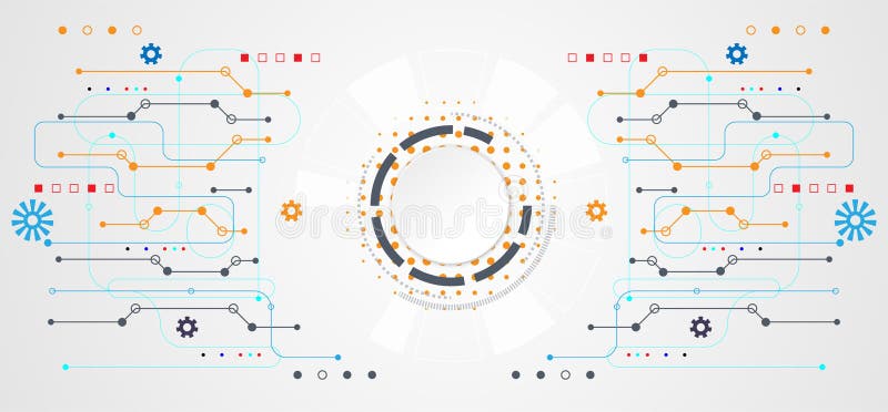 Abstract Technology Concept Circle White Digital on Hi Tech Whit Stock ...