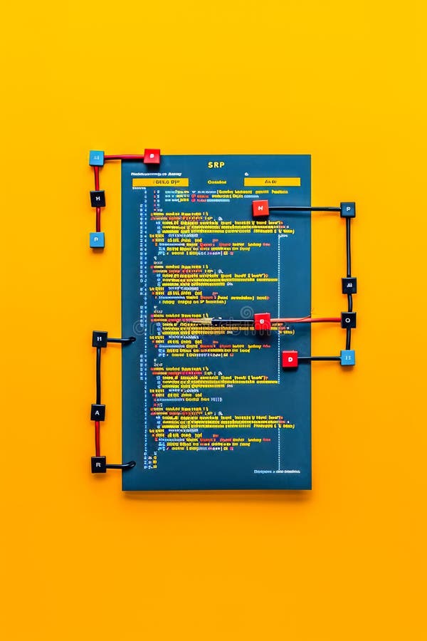 Abstract Technology Concept with Circuit Board and Coding Scripts on ...
