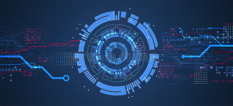 Circuit Board, High Computer Color Background. Vector Illustration with ...