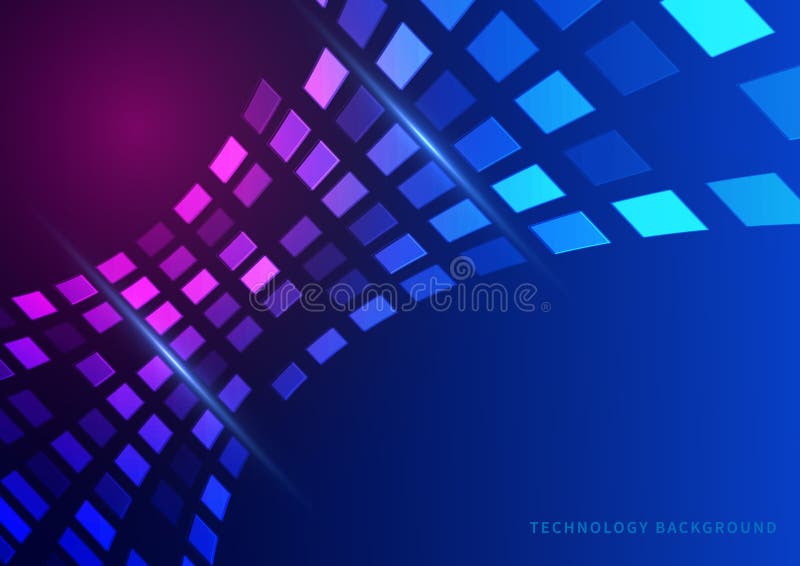 Abstract Technology Concept Geometric Square Pattern Futuristic ...