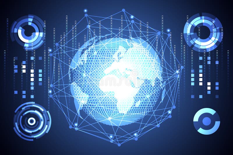 Abstract Technology Concept Global Network Connection Futuristic Stock ...