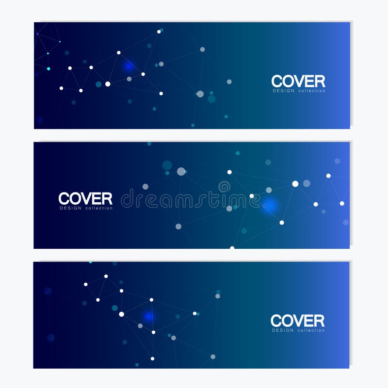 Abstract Technology Connect Vector. Set Banner of Space Star Stock ...