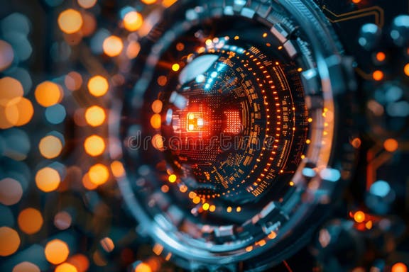 Abstract Technology Core Glowing Energy Quantum Computing Artificial Intelligence Cybersecurity ...