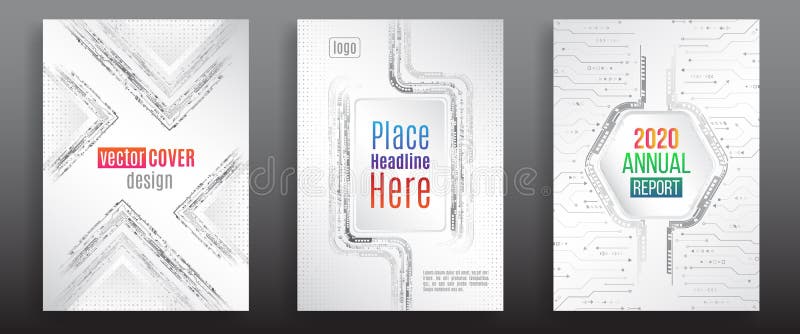 Abstract Technology Cover with Various Techno Elements. High Tech ...