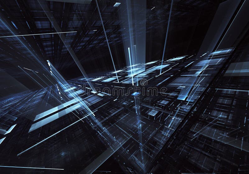 Abstract Technology 3D Illustration Stock Illustration - Illustration ...