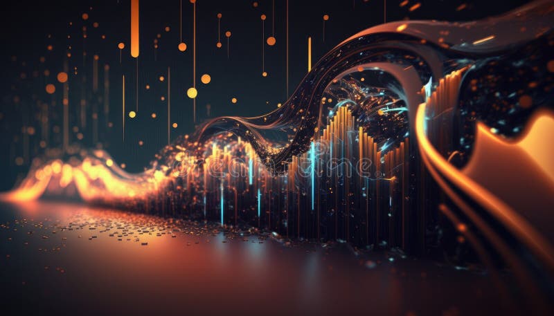 Abstract Technology Data Moving Fast As Neon Lights. Communication ...